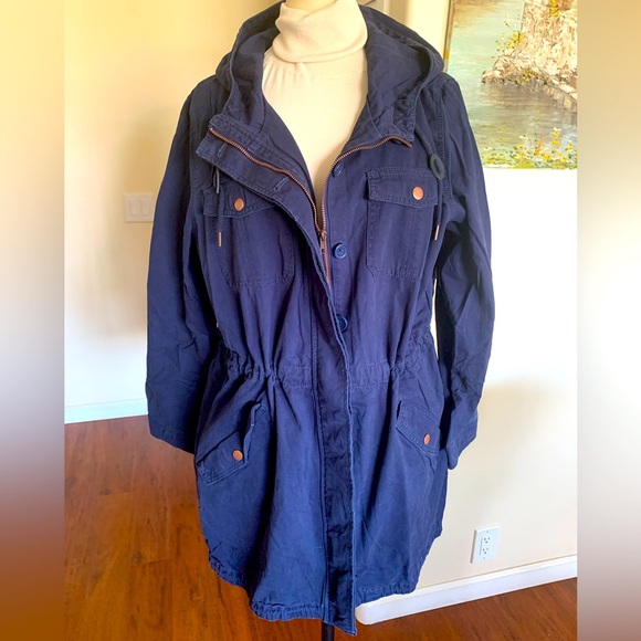 ellos | Jackets & Coats | Ellos Blue Utility Jacket Casual Style With ...